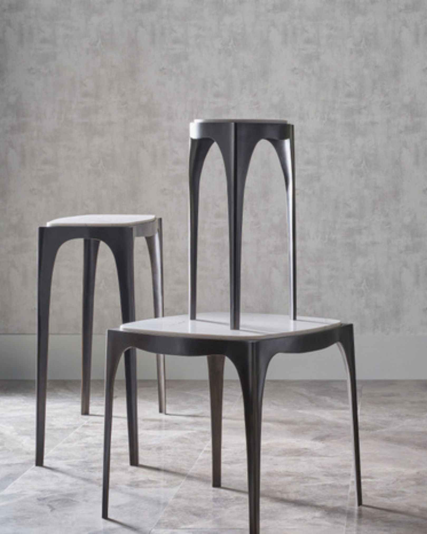 Marble Dark Metal Table - Grove Gallery & Interiors